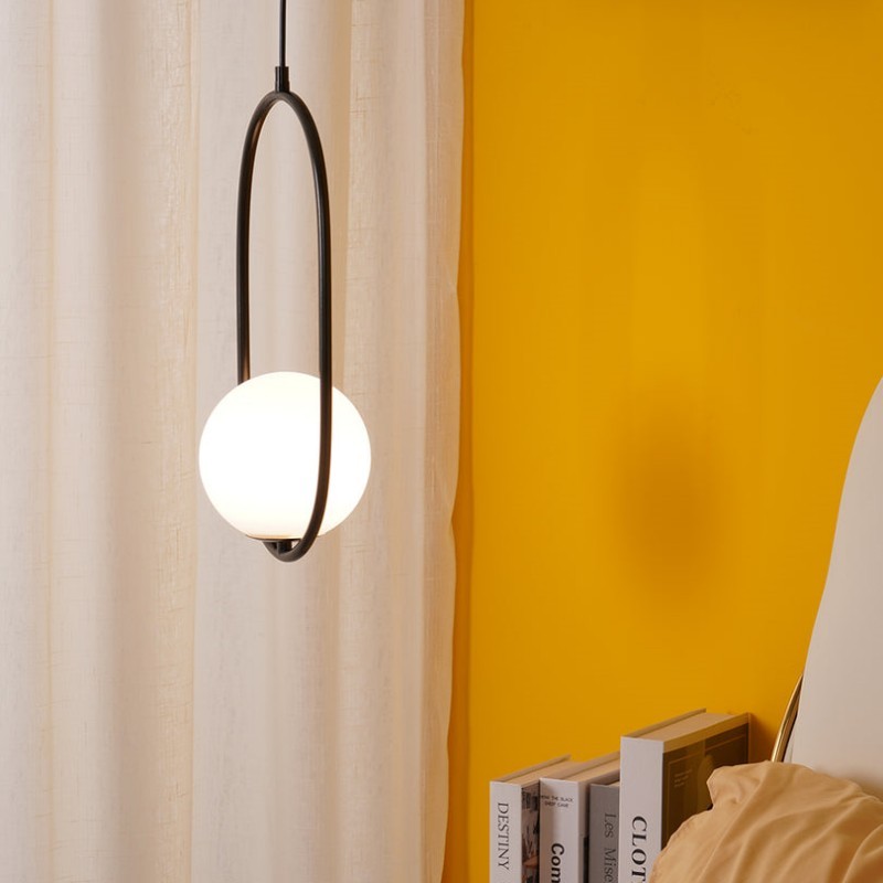Modern Ring Glass Globe Pendant Light | Ping Lighting
