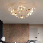 Lotus Leaf Glass Ceiling Lamp | Art Flower Ceiling Light | Ping Lighting