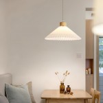Modern Beige Pleated Pendant Light | Ping Lighting