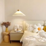 Modern Beige Pleated Pendant Light | Ping Lighting