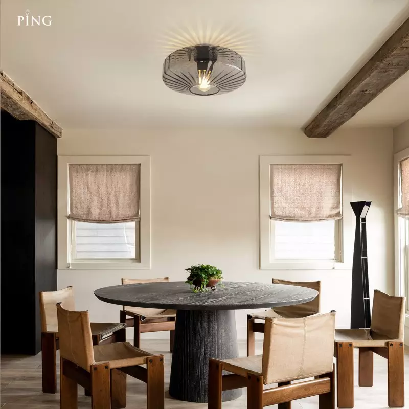 Retro Water Ripple Ceiling Light | Glass Ceiling Lamp | PingLighting