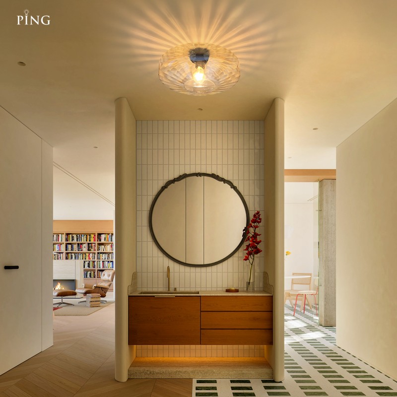 Retro Water Ripple Ceiling Light | Glass Ceiling Lamp | PingLighting