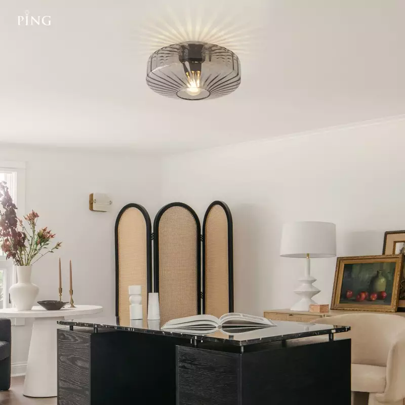 Retro Water Ripple Ceiling Light | Glass Ceiling Lamp | PingLighting