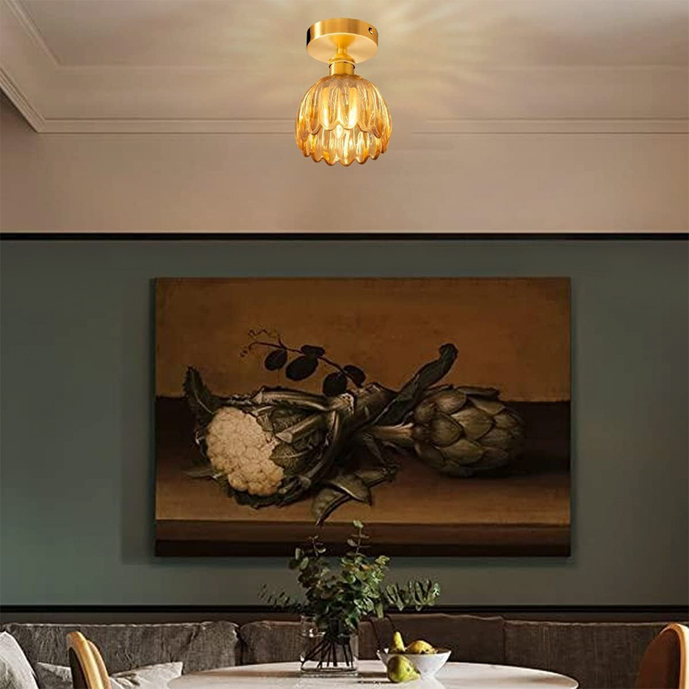 Antique Tulip Lamp Flush Mount Light | Hallway Light Fixtures ...