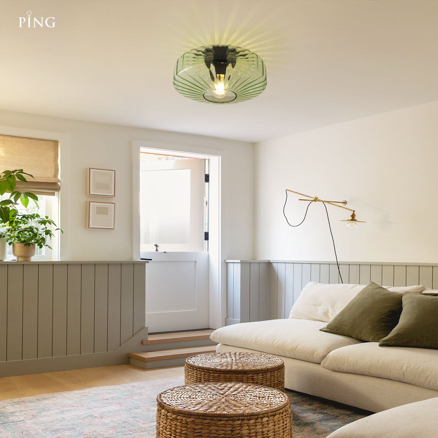 Retro Water Ripple Ceiling Light | Glass Ceiling Lamp | PingLighting