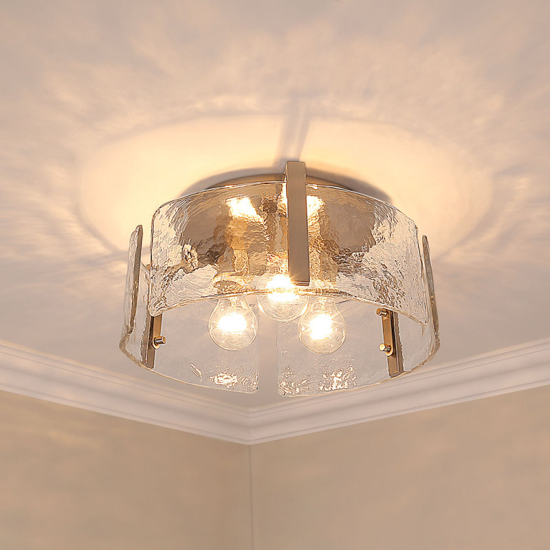Modern Glass Ceiling Light | Glass Drum Flush Ceiling light| Glass ...