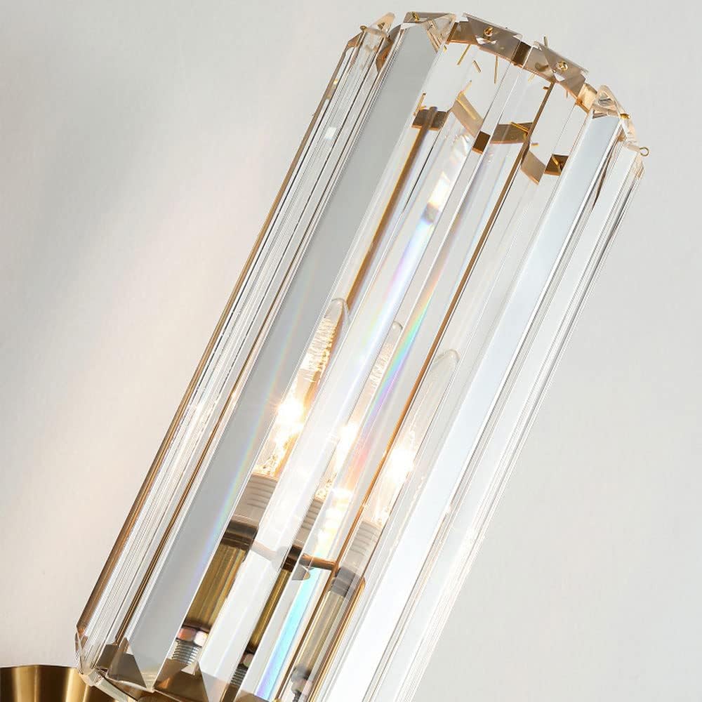 Crystal Stripe Wall Sconce | Gold Fluted Glass Wall Sconce | Ping Lighting