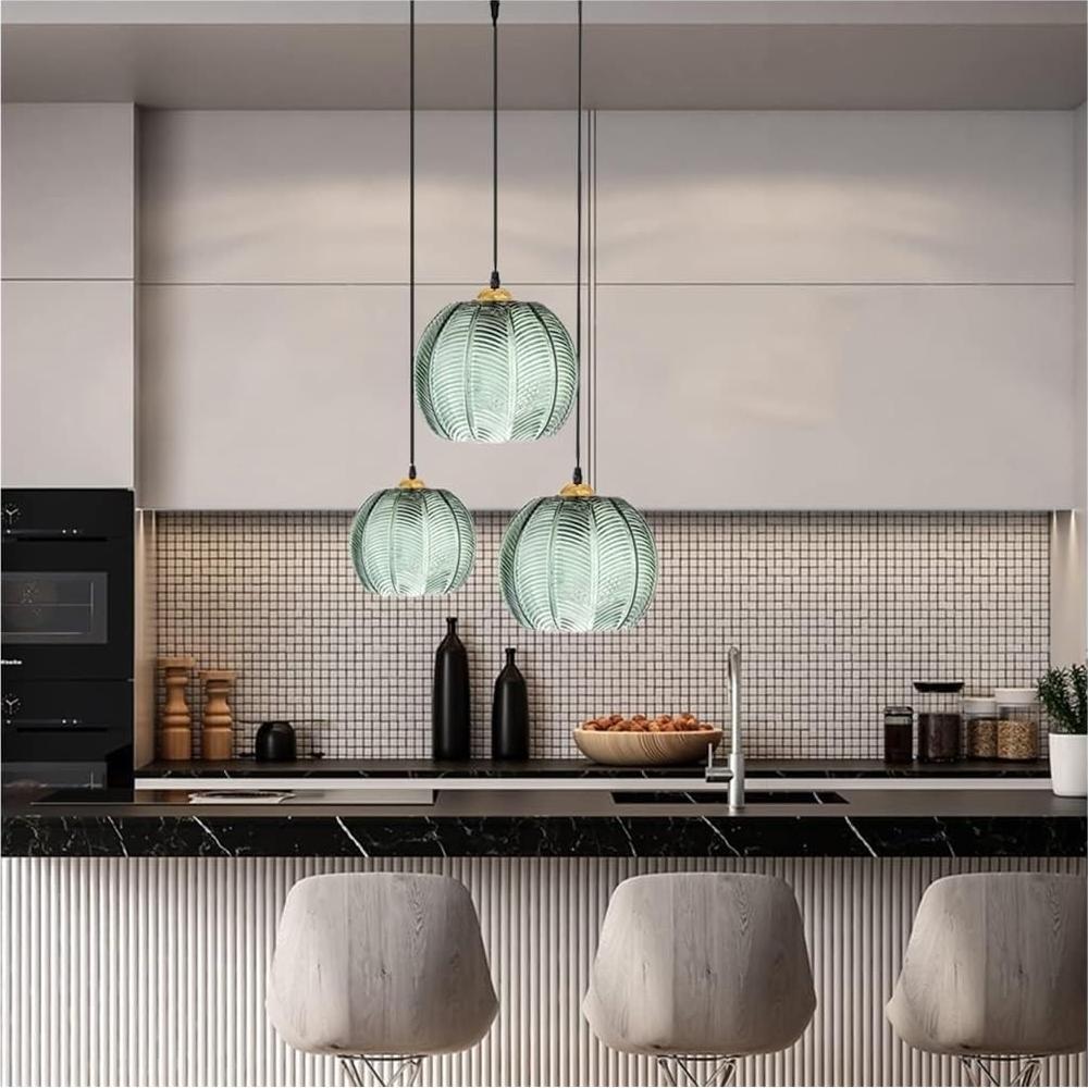 Green Glass Pendant Lamp | Vintage Pendant Light | Ping Lighting