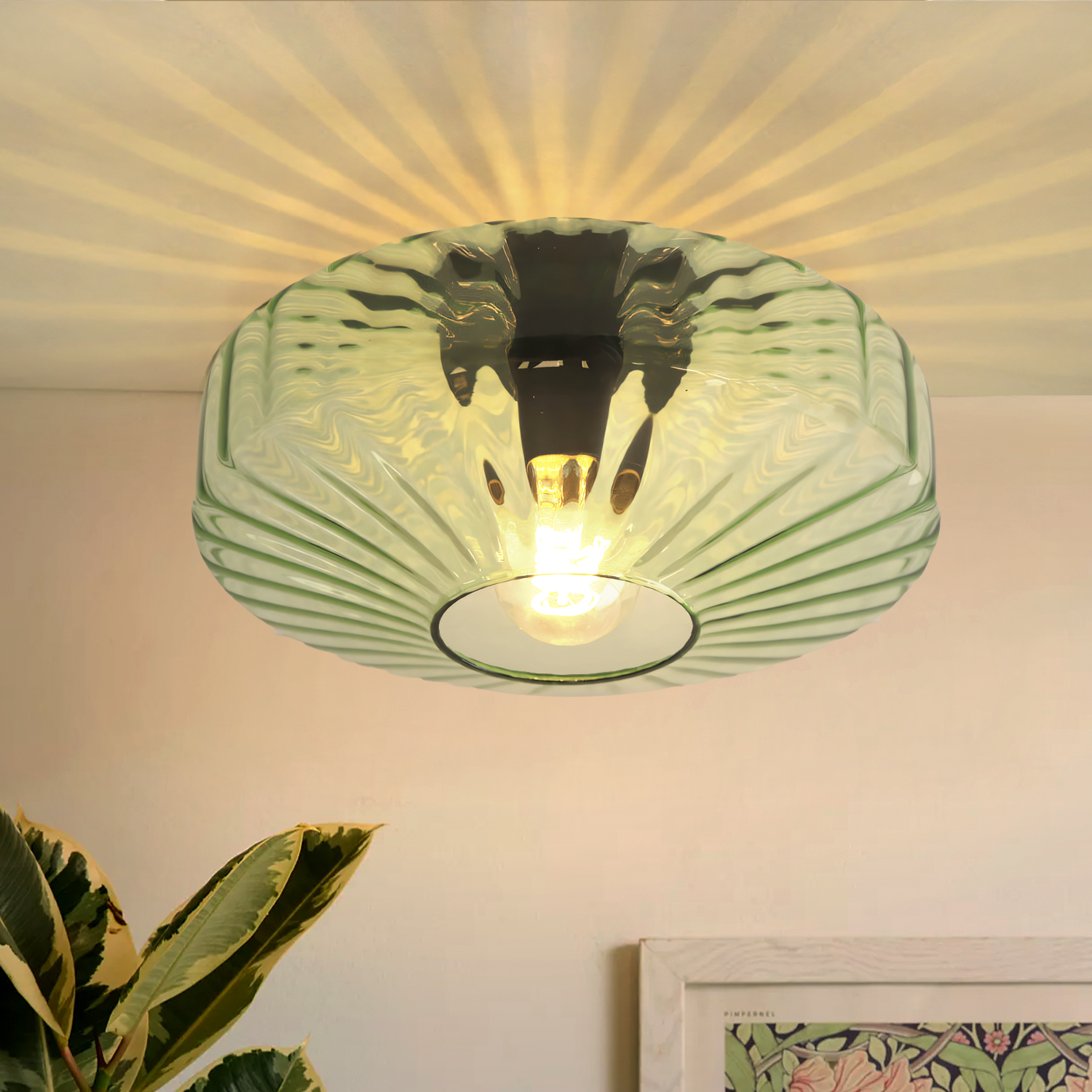 Retro Water Ripple Ceiling Light | Glass Ceiling Lamp | PingLighting